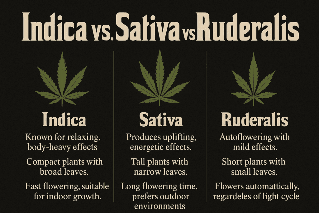 Indica vs Sativa vs Ruderalis: Full Breakdown of Cannabis Types